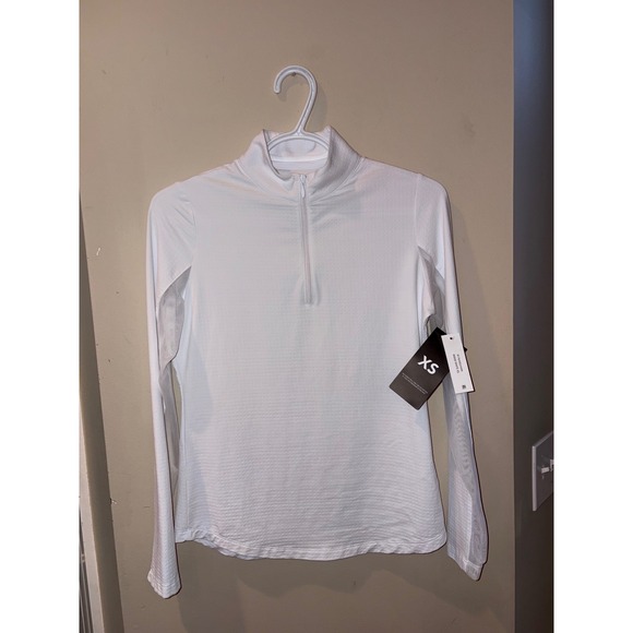 IBKUL | Tops | New Ibkul Womens Xs White Long Sleeve Zip Mock Upf 5 ...